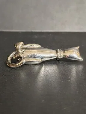 Jewelry | Vintage Cat Pin Silver Tone Rhinestone Collar And Articulated ...